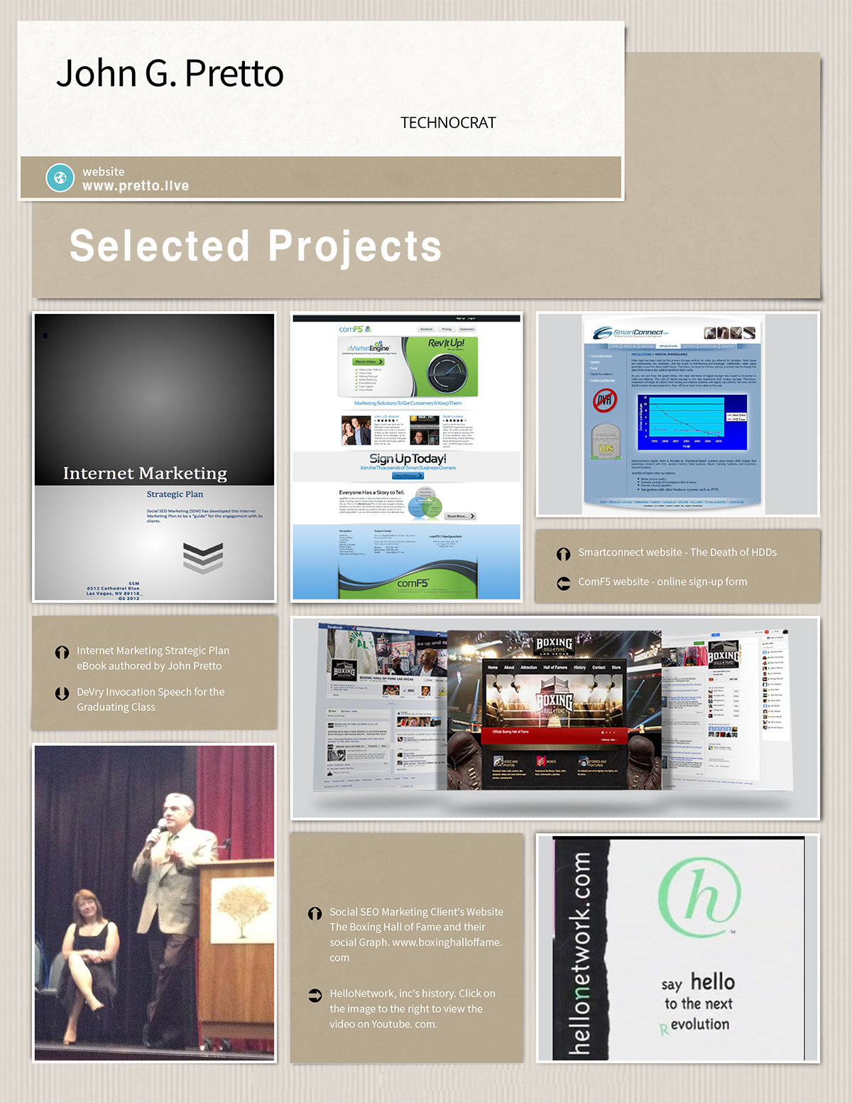 Projects – Welcome to Pretto.live